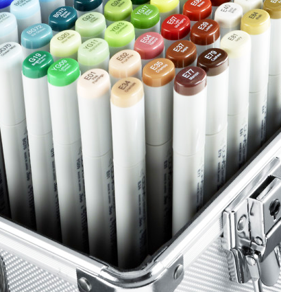 Copic Sketch Full Set 358 набор маркеров с кистью в фирменном чемодане ...